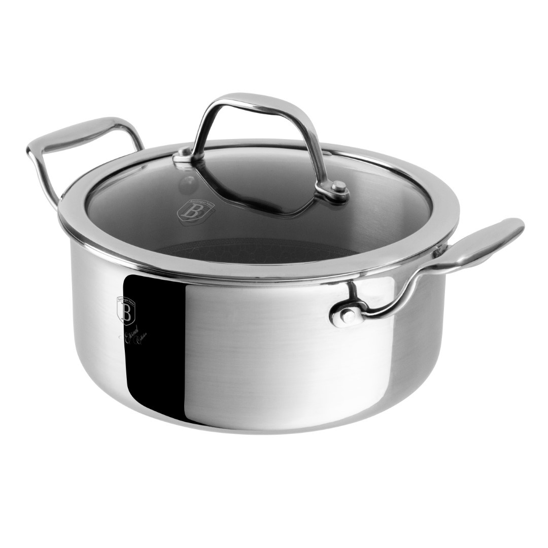 Oala inox cu capac Eternal Collection Berlinger Haus BH 8508, 20 cm, antiaderenta, inox, strat ...
