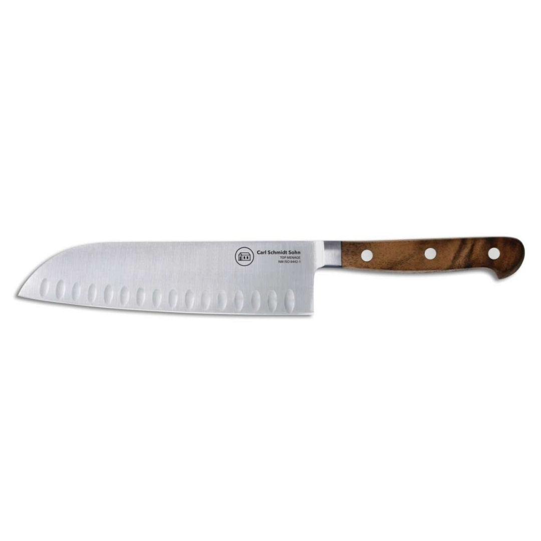 Cutit de legume santoku 18 cm inox HRC 58, maner lemn nuc, Tessin Carl ...