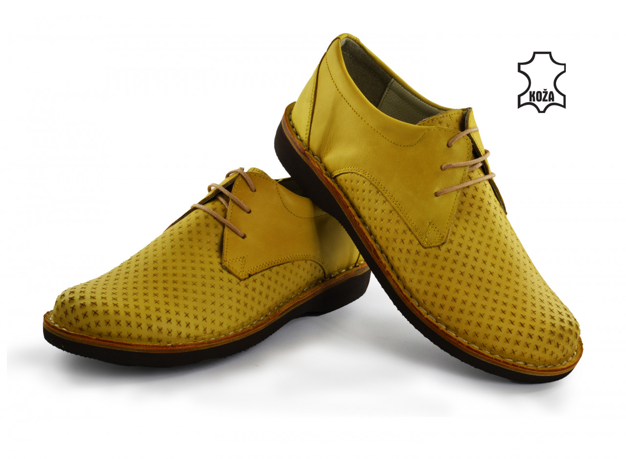 Kožne ženske cipele 025YL žute