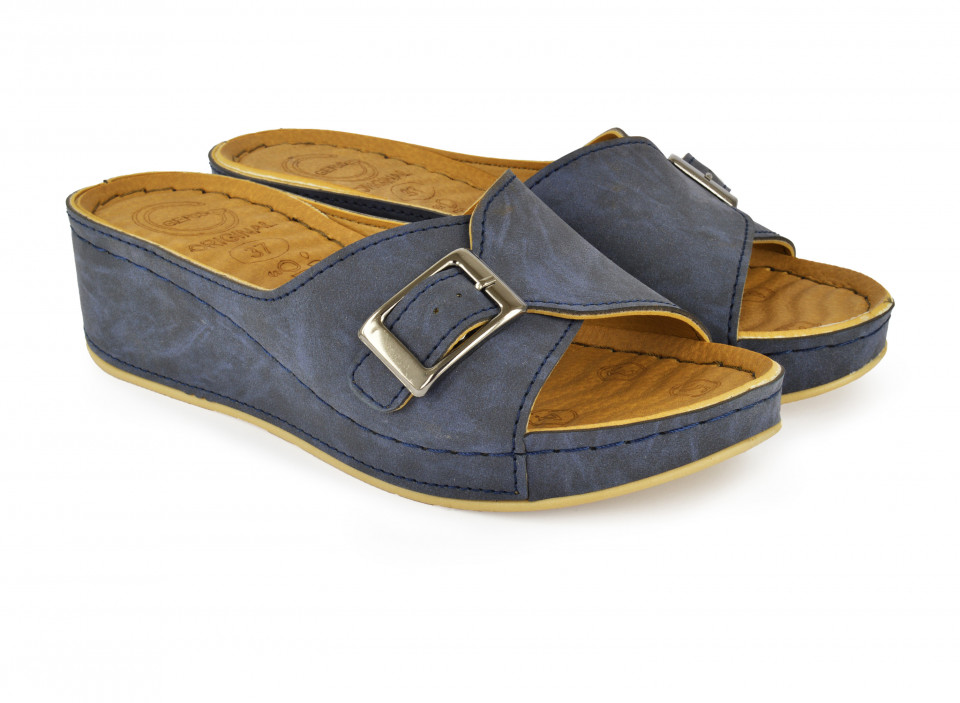 Ženske papuče na platformu PF4008-002TT teget