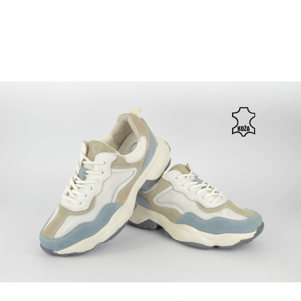 Kožne ženske patike 20211BL bele