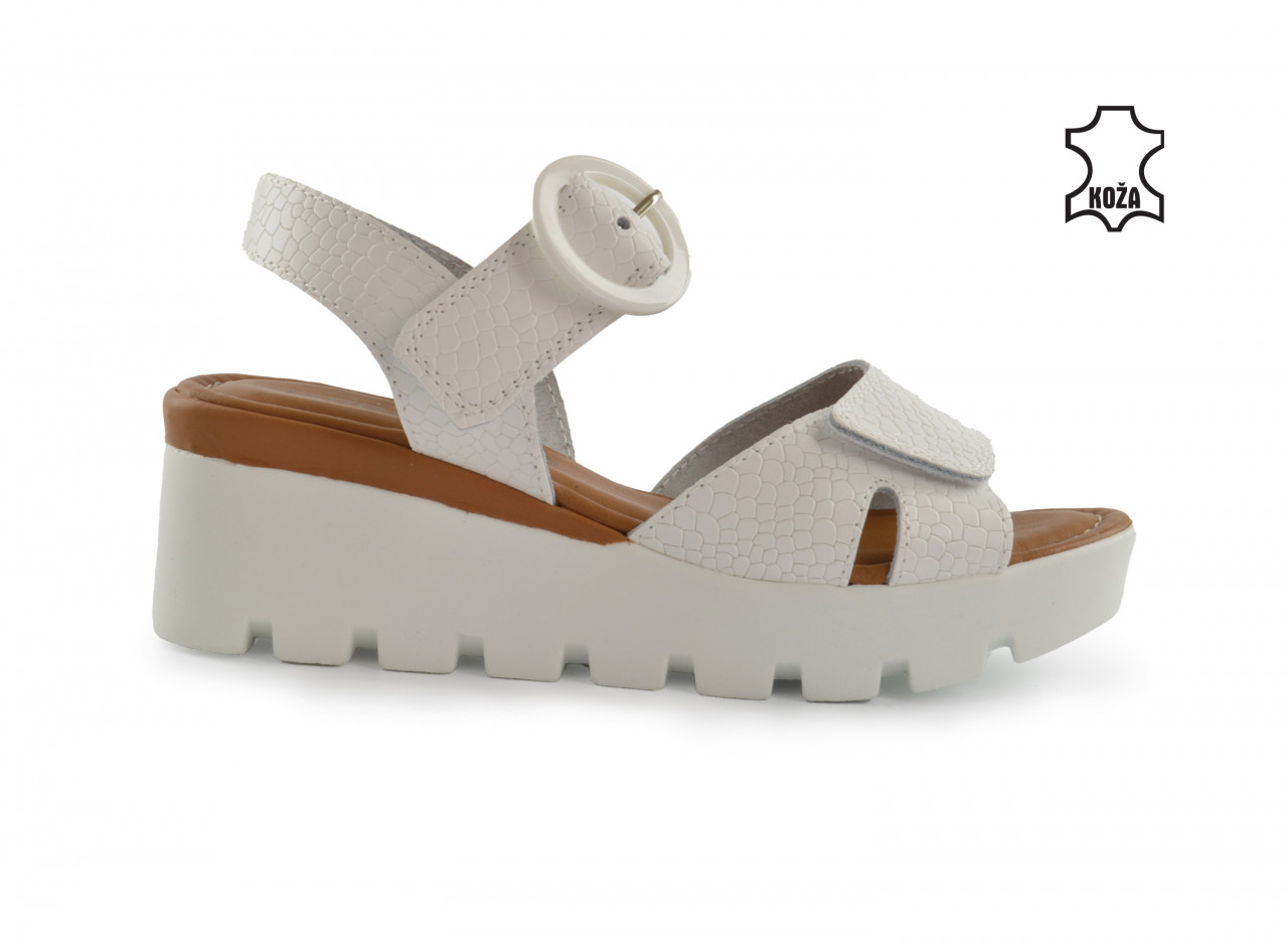 Kožne ženske sandale D-2333BL bele
