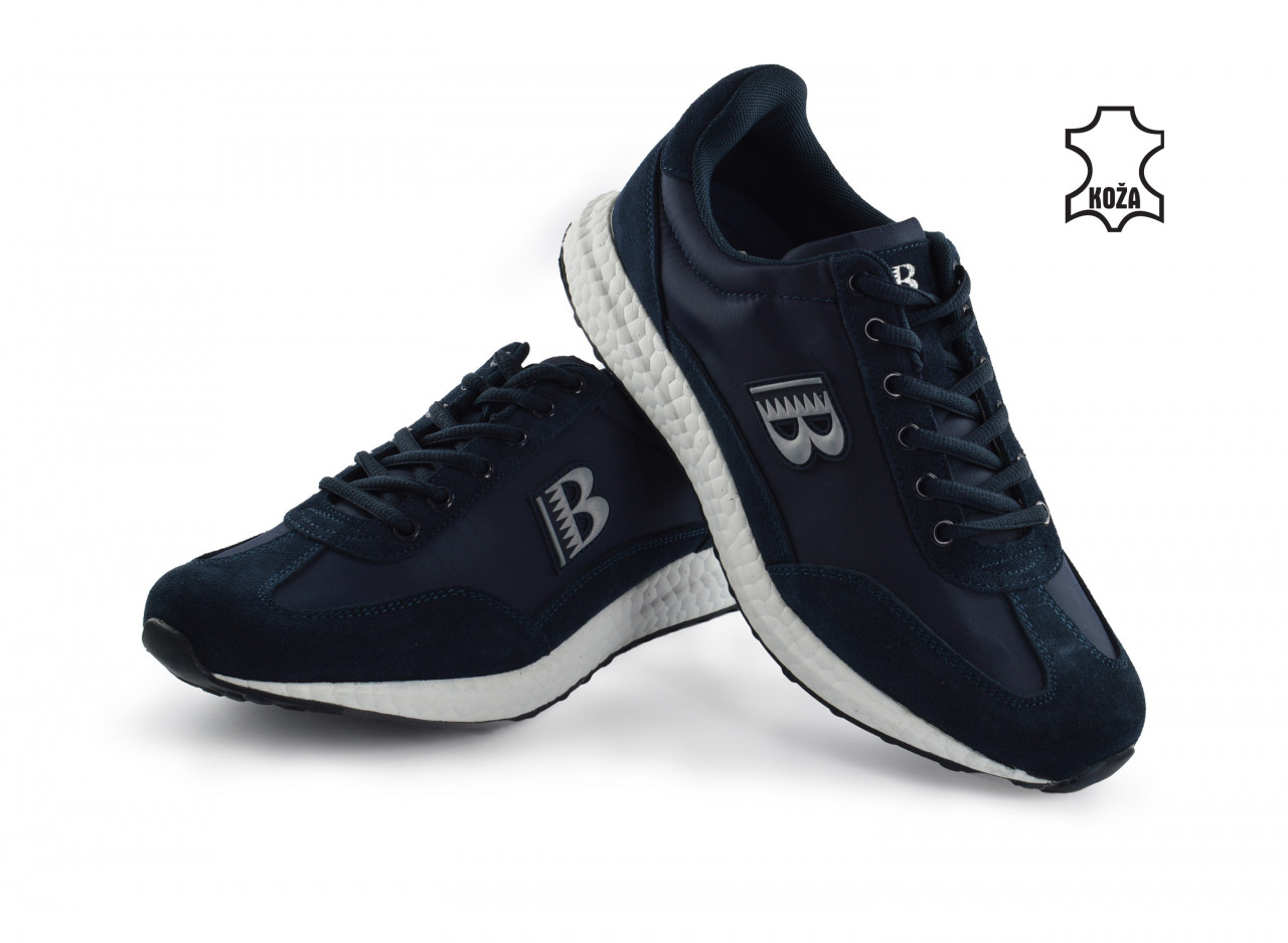 Kožne muške patike 33689WTT teget