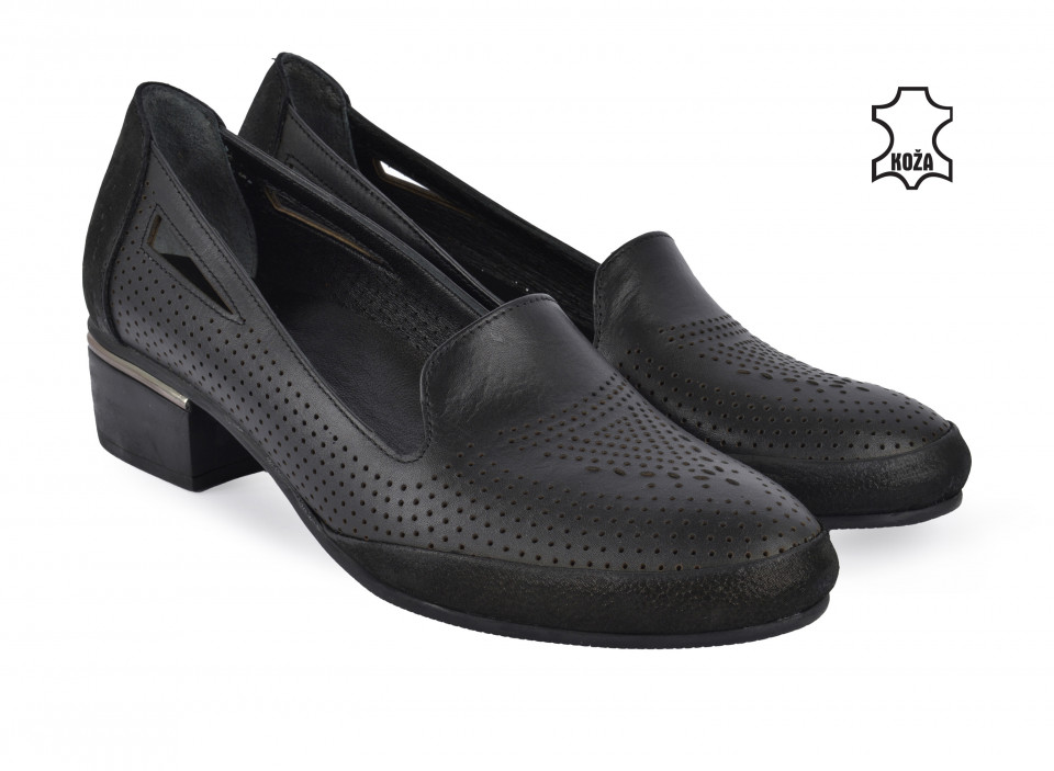 Kožne ženske cipele na štiklu 410SM šampanj