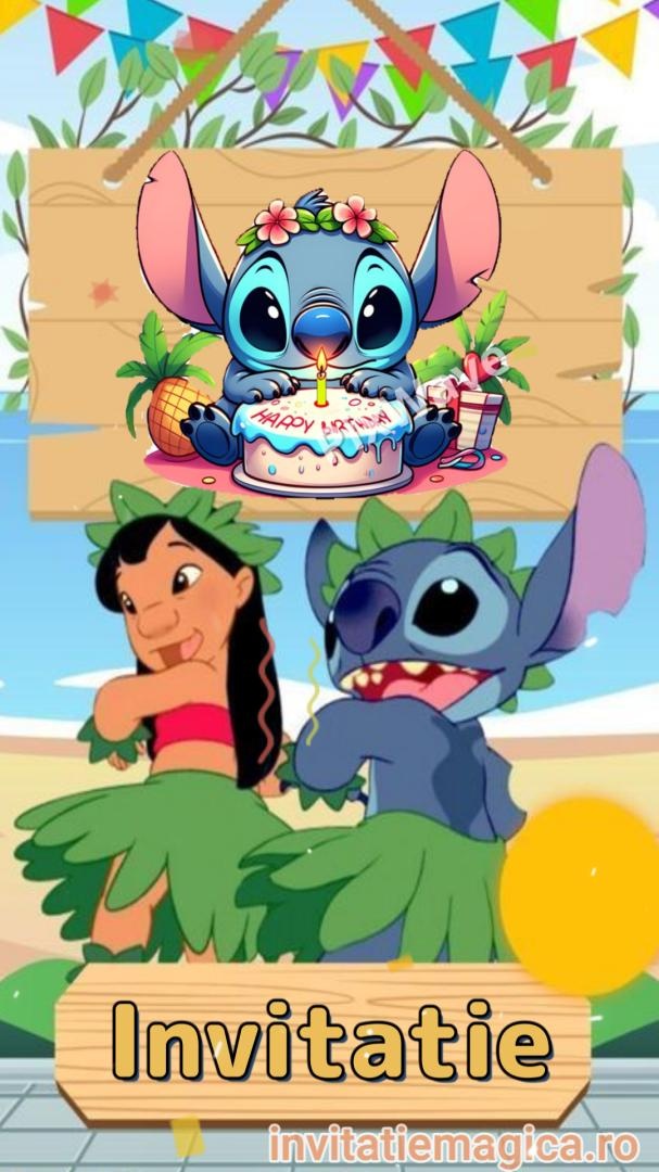 Invitatie video personalizata cu tematica Lilo si Stitch cod STI01