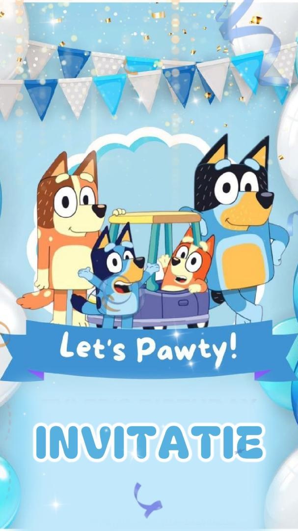 Invitatie video personalizata cu tematica Bluey cod BLY08