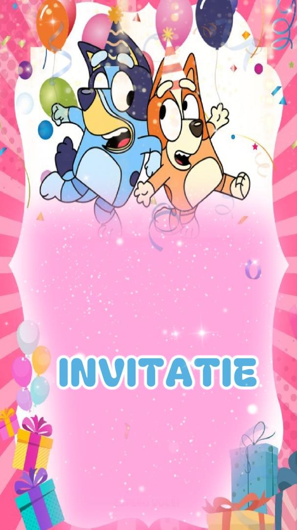 Invitatie video personalizata cu tematica Bluey cod BLY09
