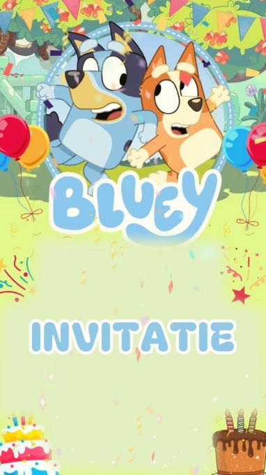 Invitatie video personalizata cu tematica Bluey cod BLY03