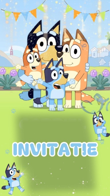 Invitatie video personalizata cu tematica Bluey cod BLY07