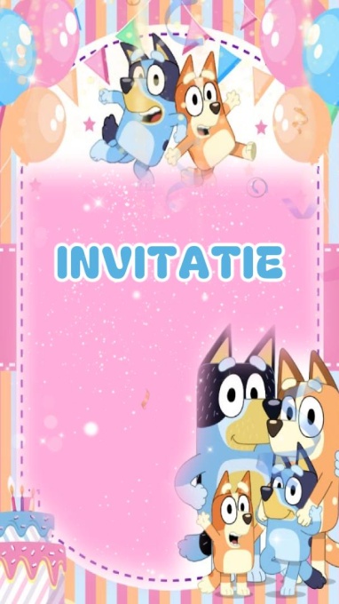 Invitatie video personalizata cu tematica Bluey cod BLY10
