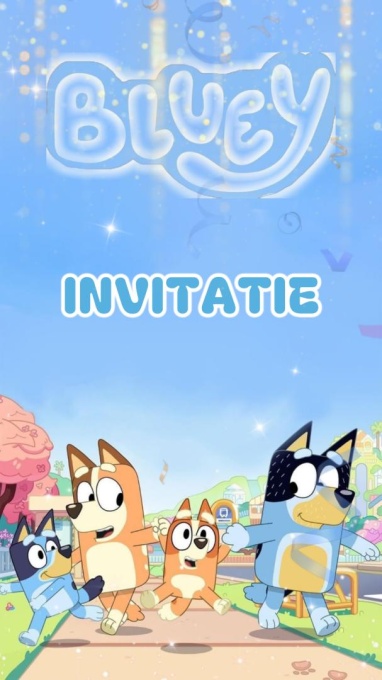 Invitatie video personalizata cu tematica Bluey cod BLY11