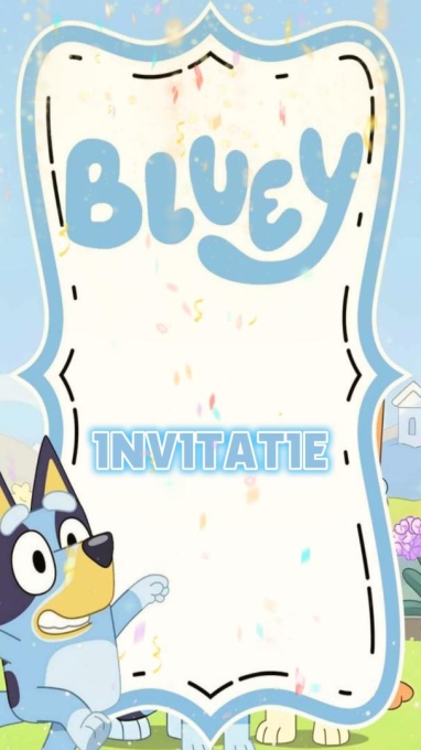 Invitatie video personalizata cu tematica Bluey cod BLY01