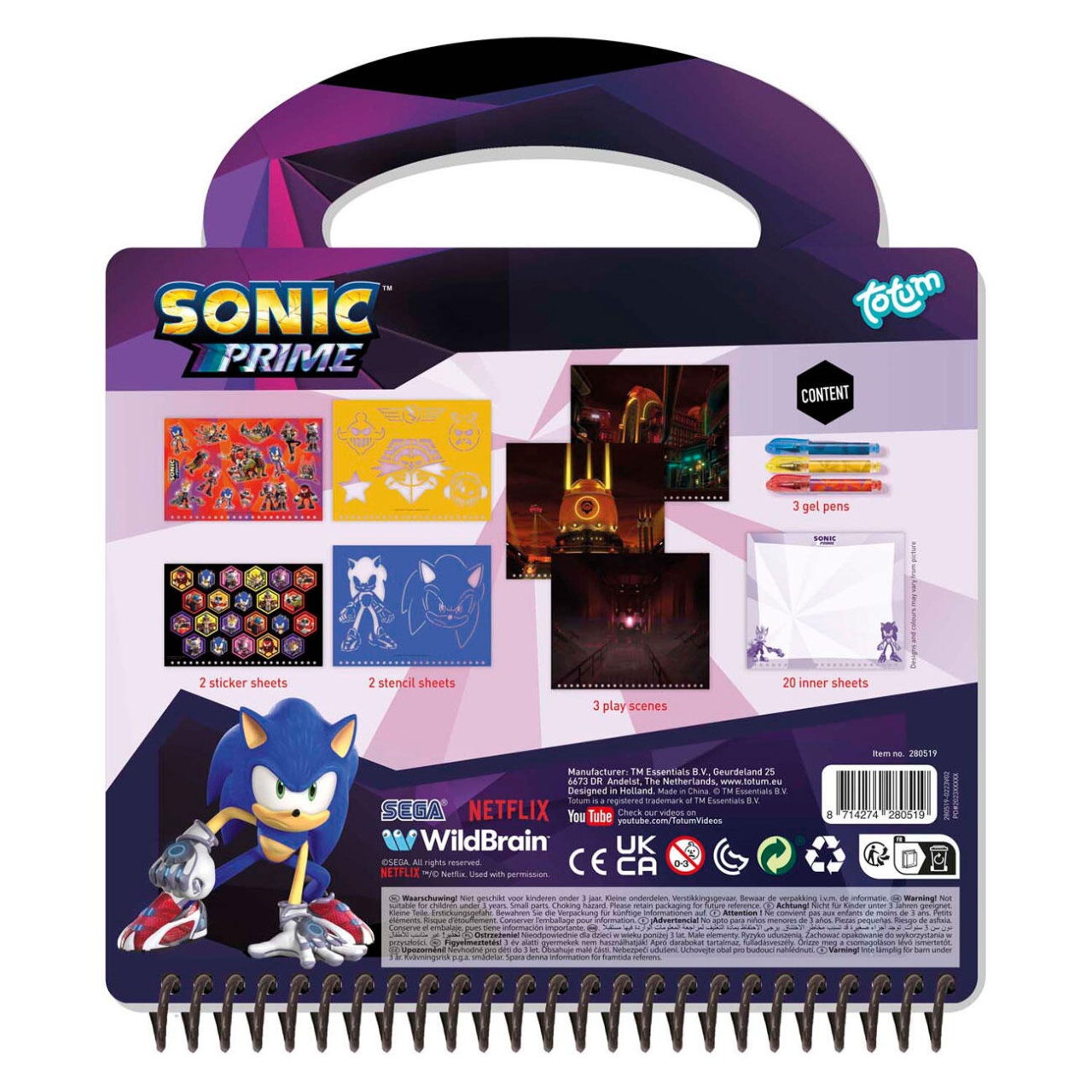 Carte de activitati & pixuri - Sonic - Rechizite pentru copii