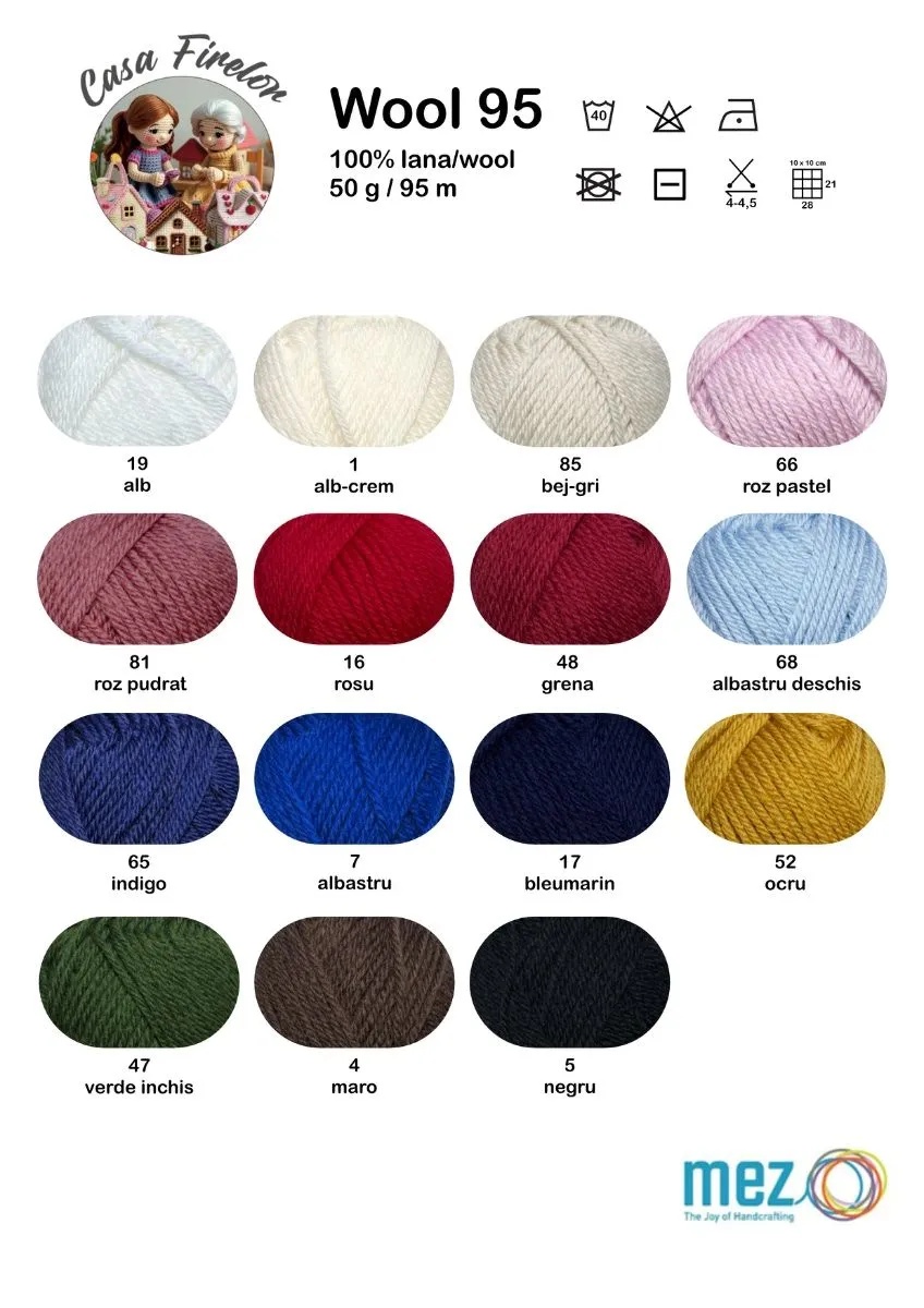 Fir din lana Casa Firelor 50 gr - Culoare Crem 00001