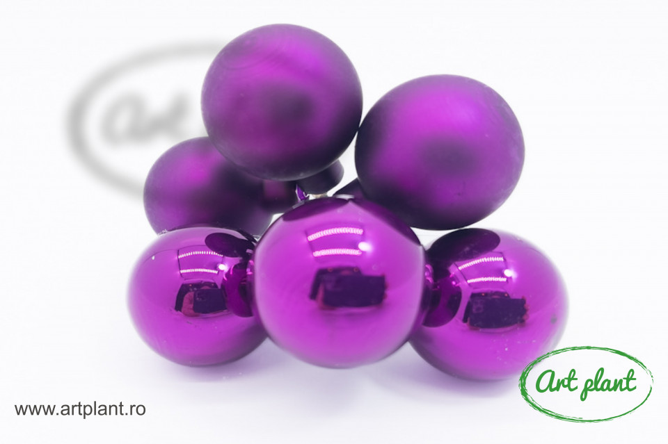 Globulete sticla purple mix lucios / mat 3 cm
