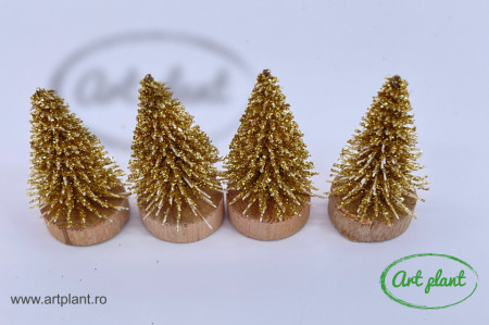 Mini bradut artificial auriu 3.5cm
