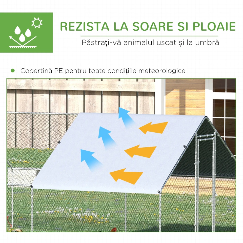 Tarc cu acoperis din material impermeabil pentru gaini rate si iepuri ...