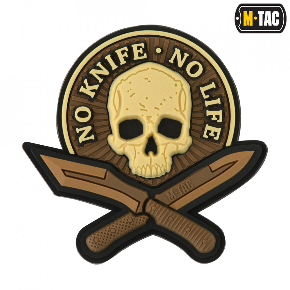 Patch M-tac No Knife - No Life 3D PVC - Coyote