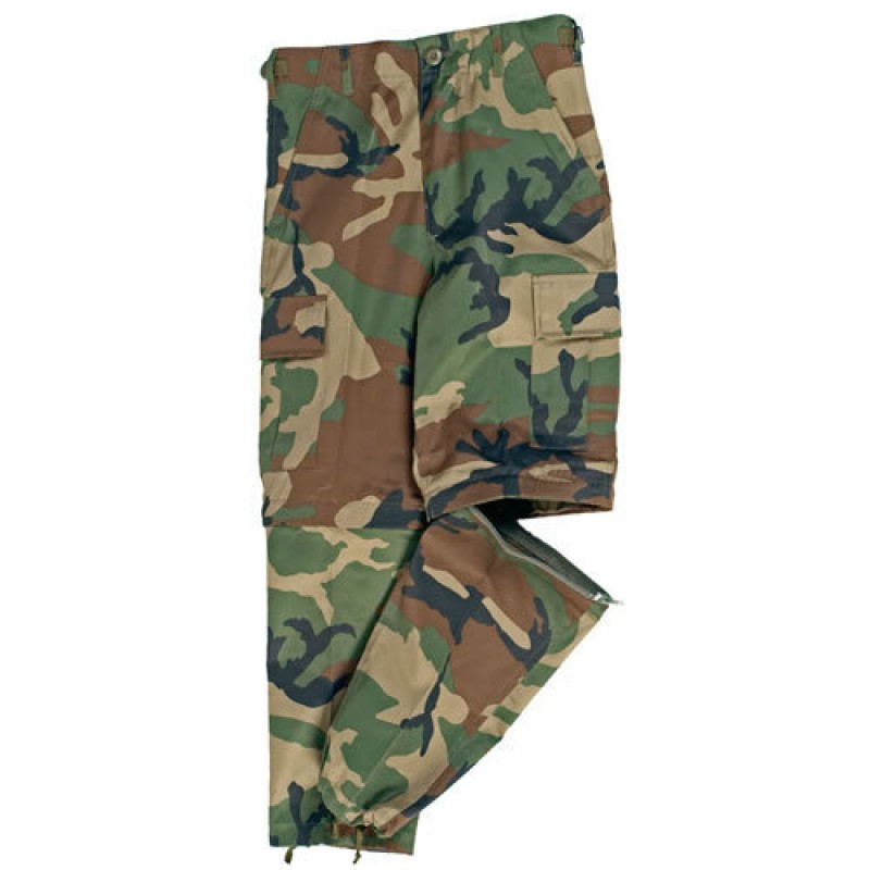 Pantaloni BDU lung/scurt pentru copii - Woodland