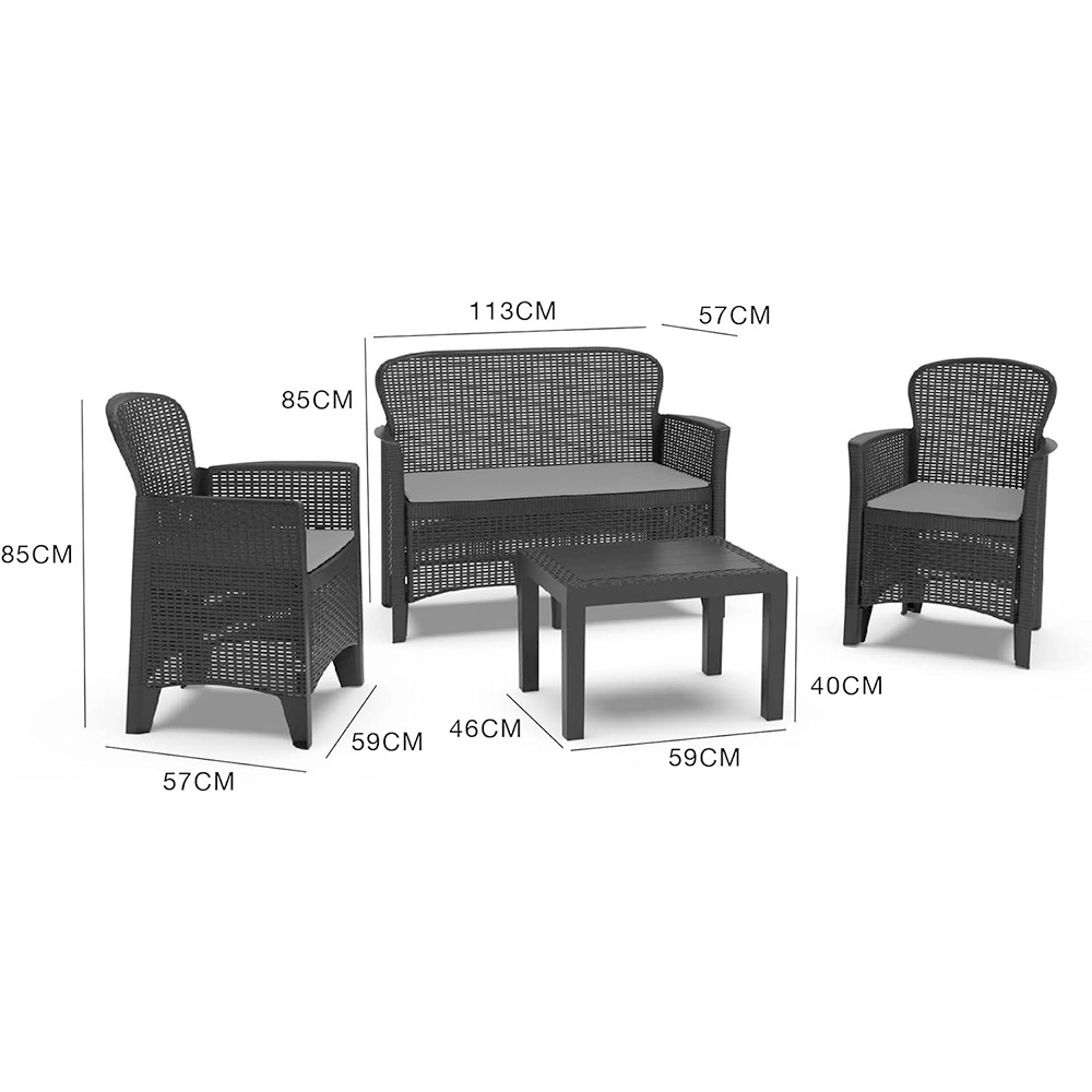 Set mobilier de terasa - gradina cu 2 fotolii, canapea si masa, aspect ...