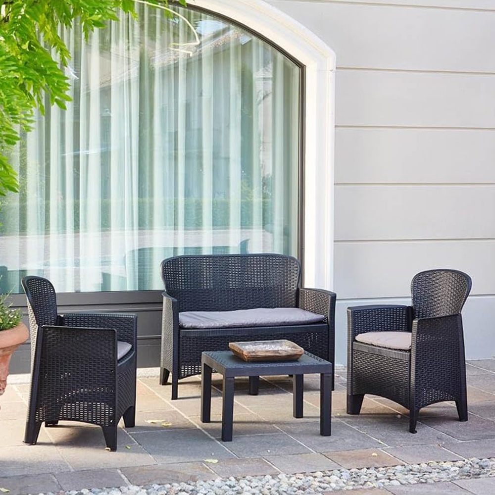 Set mobilier de terasa - gradina cu 2 fotolii, canapea si masa, aspect ...