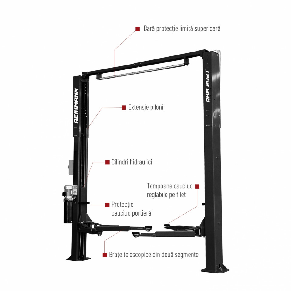 Elevator 2 coloane RHM 242 T, 4200 Kg, deblocare automată