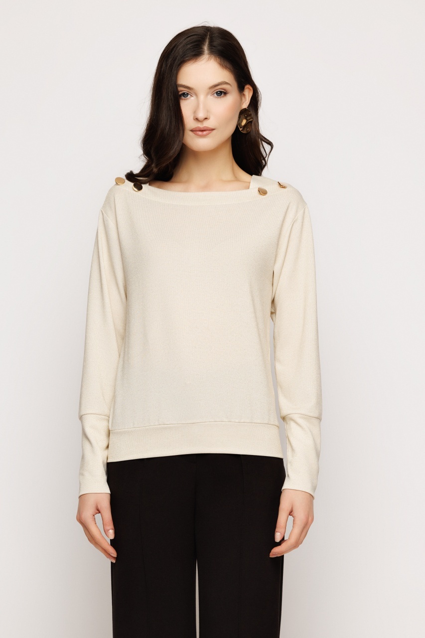 Bluza dama bej cu nasturi