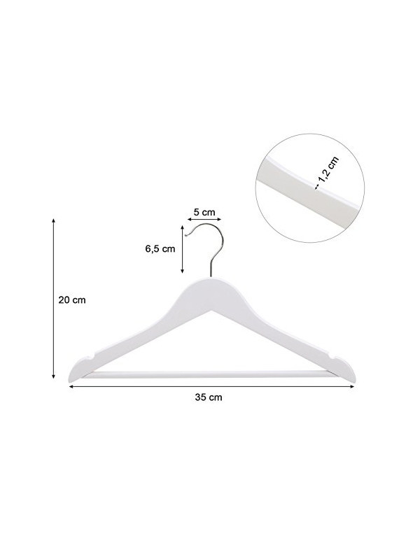 Set 20 umerase din lemn, Songmics, umerase din lemn solid, cârlig ...