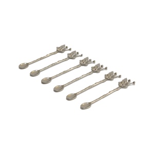 Set lingurite cafea floricica 6 bucati PLT0494 Argintiu 13.5x3x0.2 cm