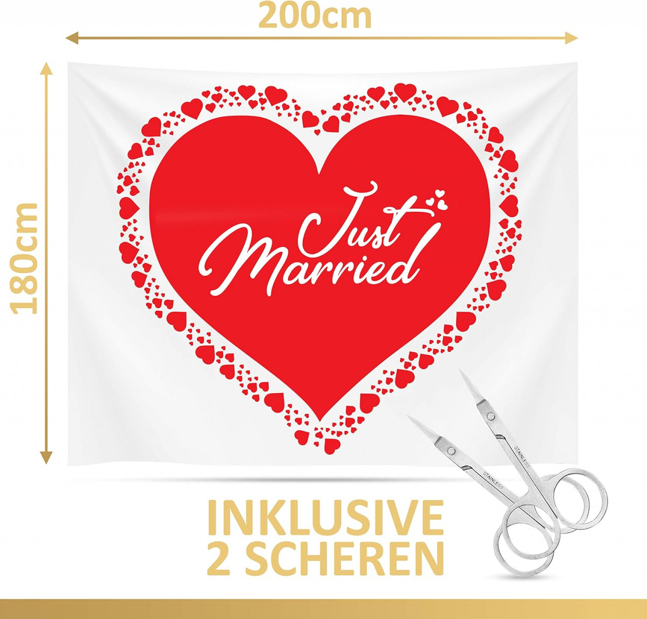 Fundal pentru nunta cu 2 foarfece si un stilou Art_Deco, poliester ...