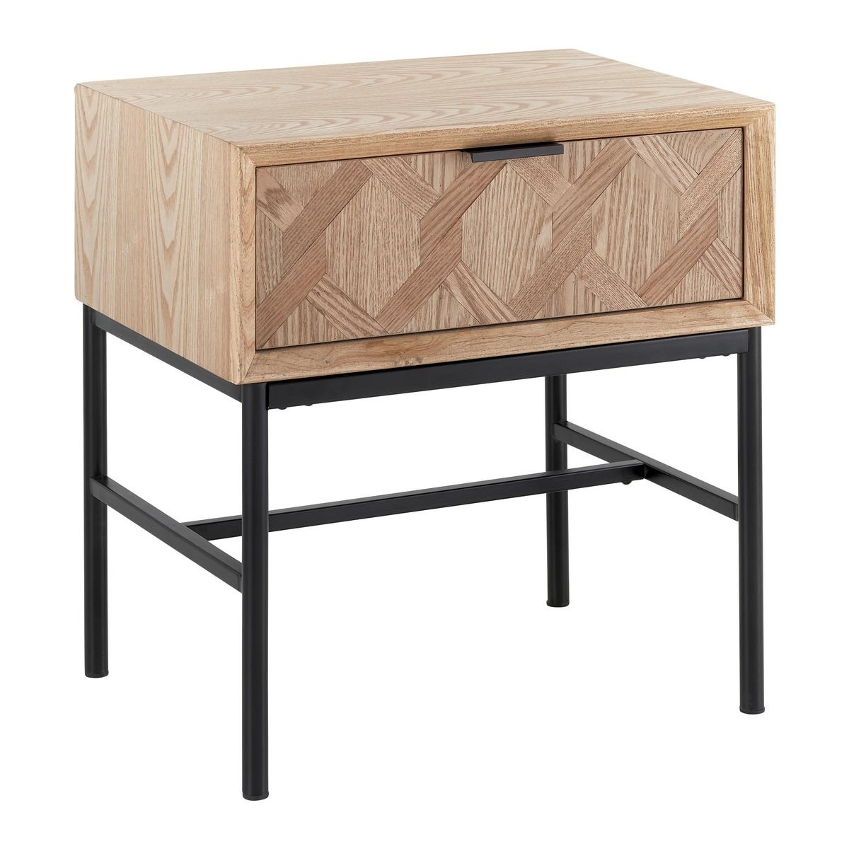 Noptiera Elegance, lemn/MDF/metal, alb, 73 x 40 x 55 cm - Chilipirul Zilei