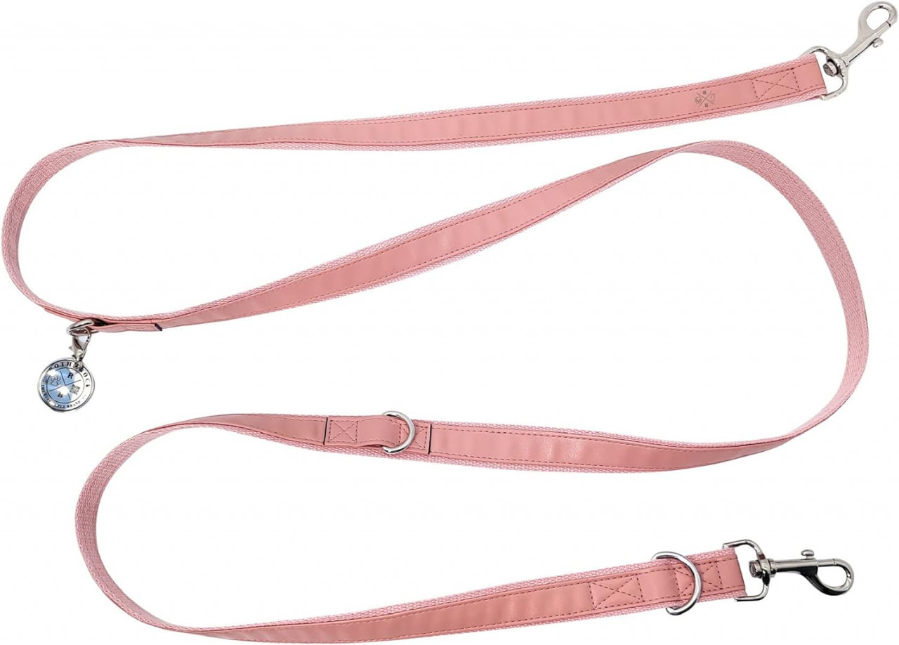 Lesa pentru caine Roth and Bock, piele, roz, 200 cm - Chilipirul Zilei