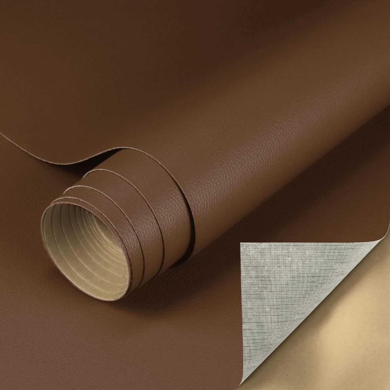 Rola de piele autoadeziva pentru reparatii Cahomo, piele PU, maro, 150 ...