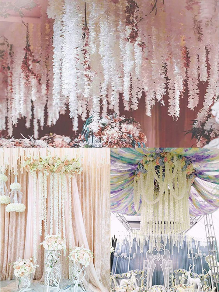 Set de 10 ghirlande de flori artificiale Hawesome, roz, matase/plastic ...