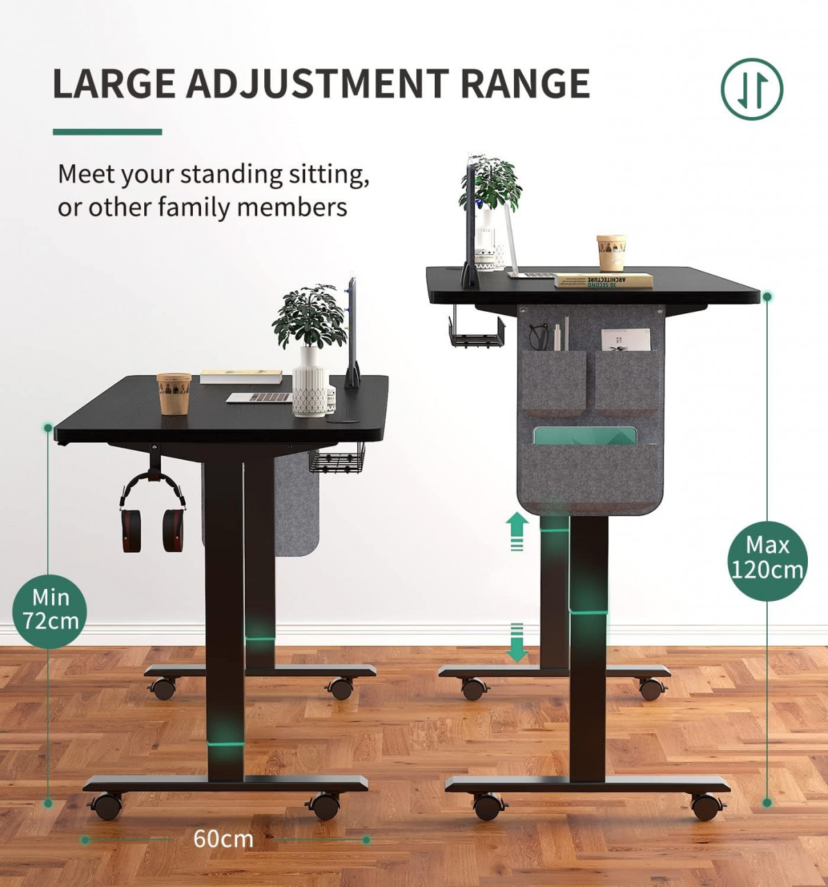 Birou electric reglabil pe inaltime cu 4 memorii si comenzi de retea ...