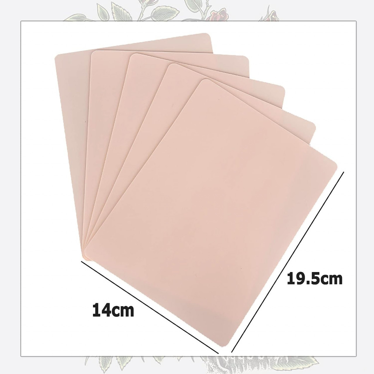 Set de 10 piei de practica pentru tatuaje WIWJ, silicagel, roz, 19,5 x ...