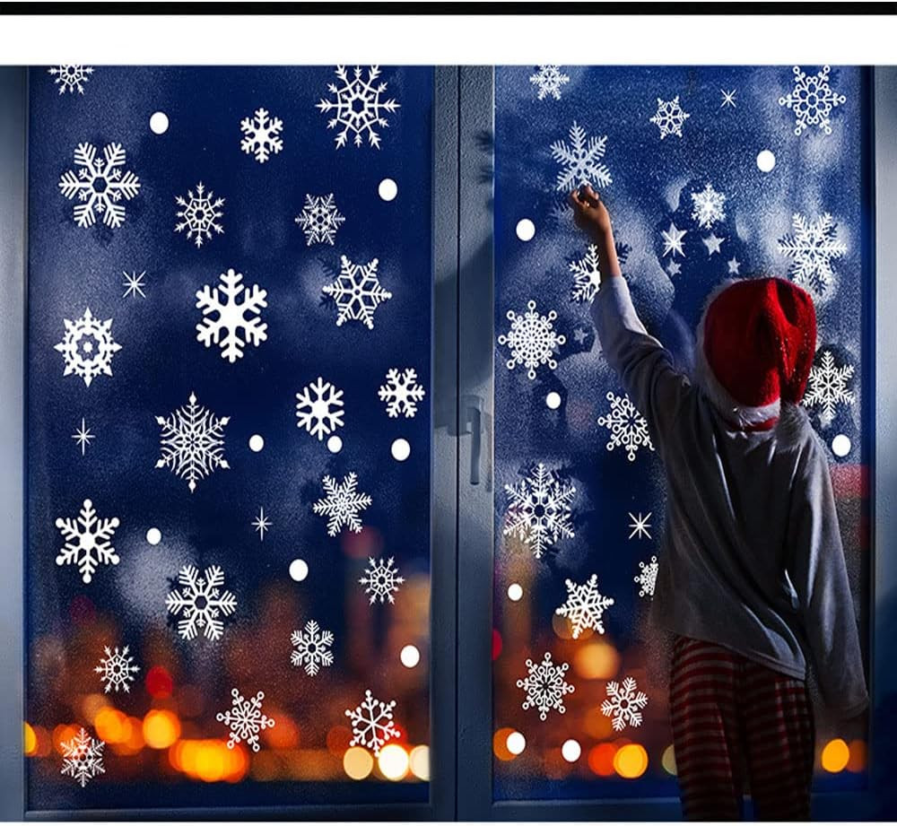 Set de 9 foi cu stickere pentru fereastra ENYACOS, model fulgi de ...