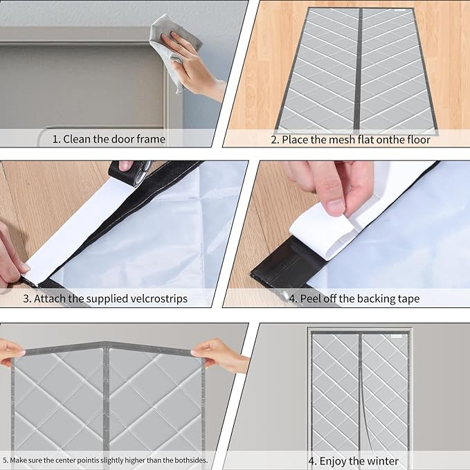 Perdea termica magnetica pentru usi Meet Beauty, gri, 90 x 210 cm - Chilipirul Zilei