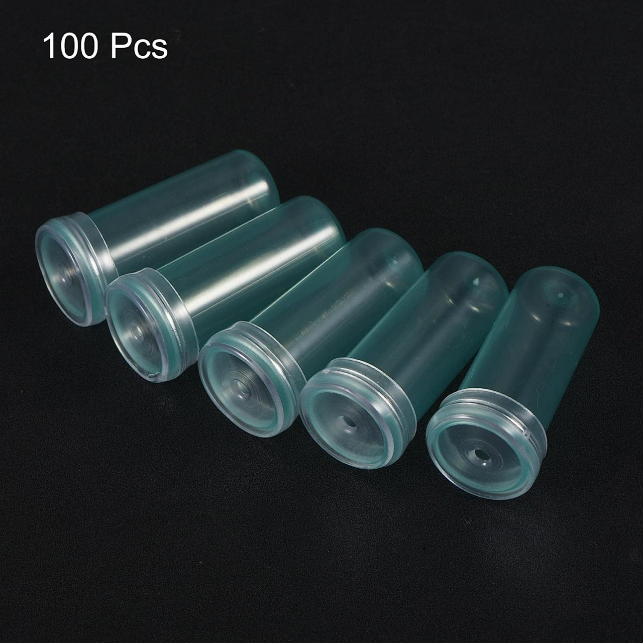 Set de 100 tuburi florale cu capac Sorcing map, PC/PVC, verde ...