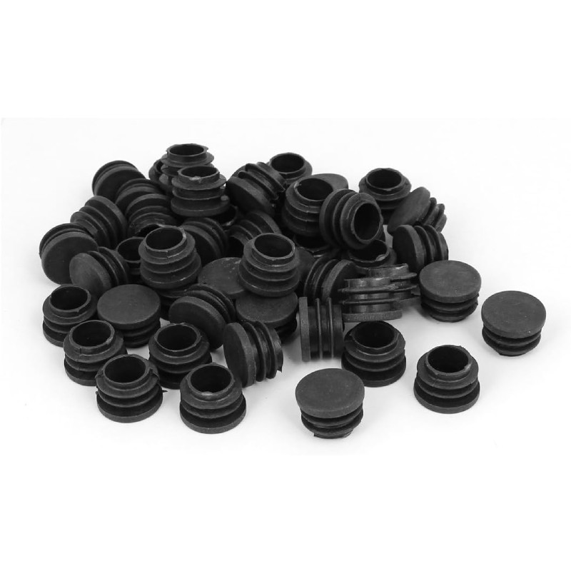 Set de 50 insertii tub Sourcing map, rotund, plastic, negru, 22 mm ...