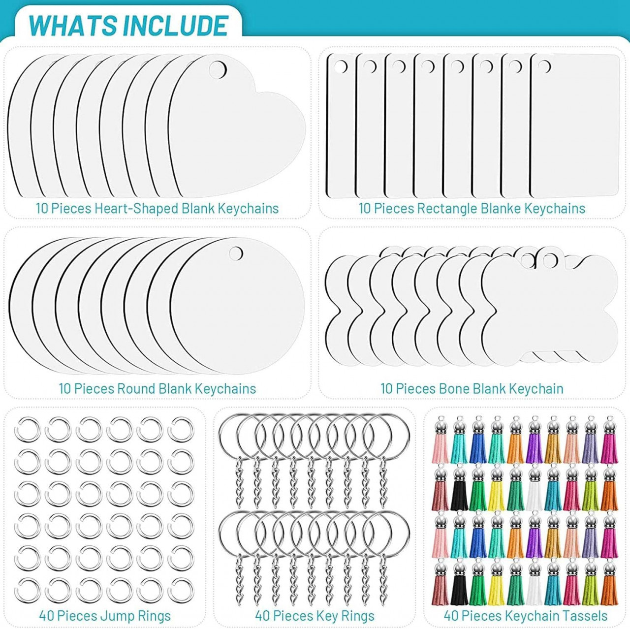 Set de creatie brelocuri Voirsonge, metal/lemn/piele, multicolor, 160 ...