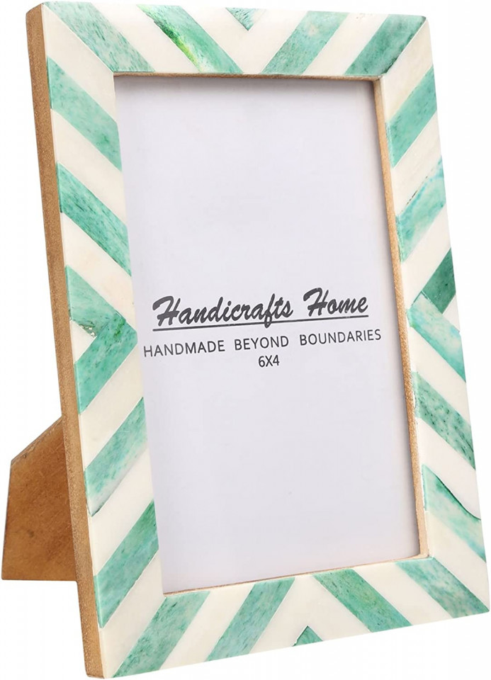 Rama foto Artizanat Home, lemn, verde,10 x 15 cm - Chilipirul Zilei