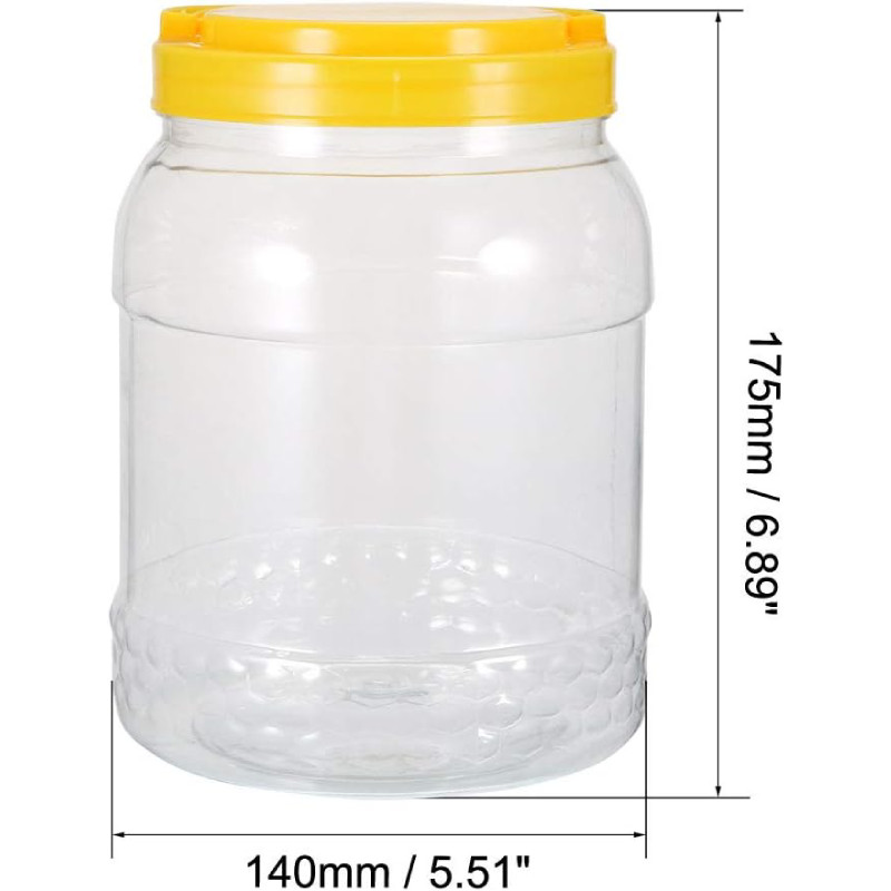 Set de 2 borcane cu capac Sorcing Map, PET, galben/transparent, 2200 ml ...