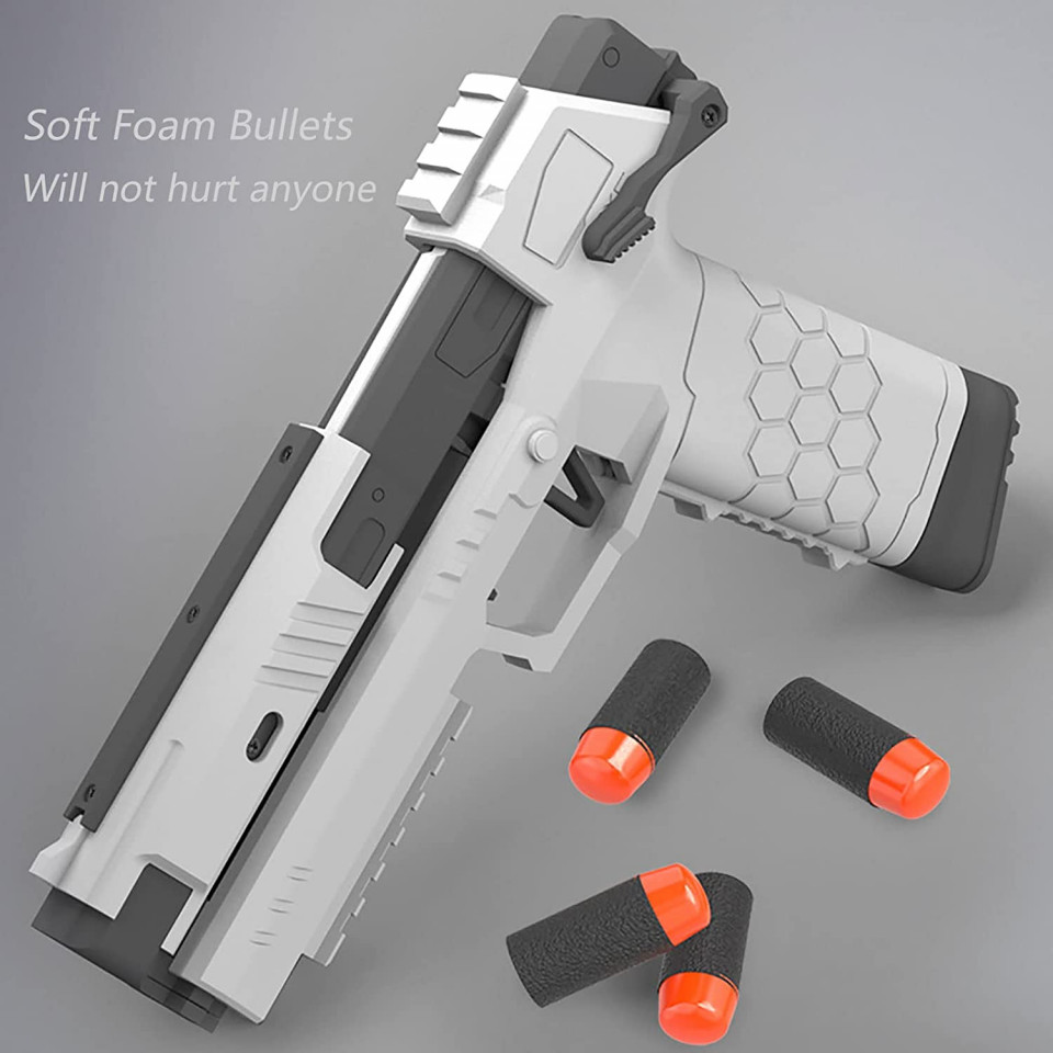 Set pistol de jucarie cu gloante de spuma si tinta SK MISS, plastic ...