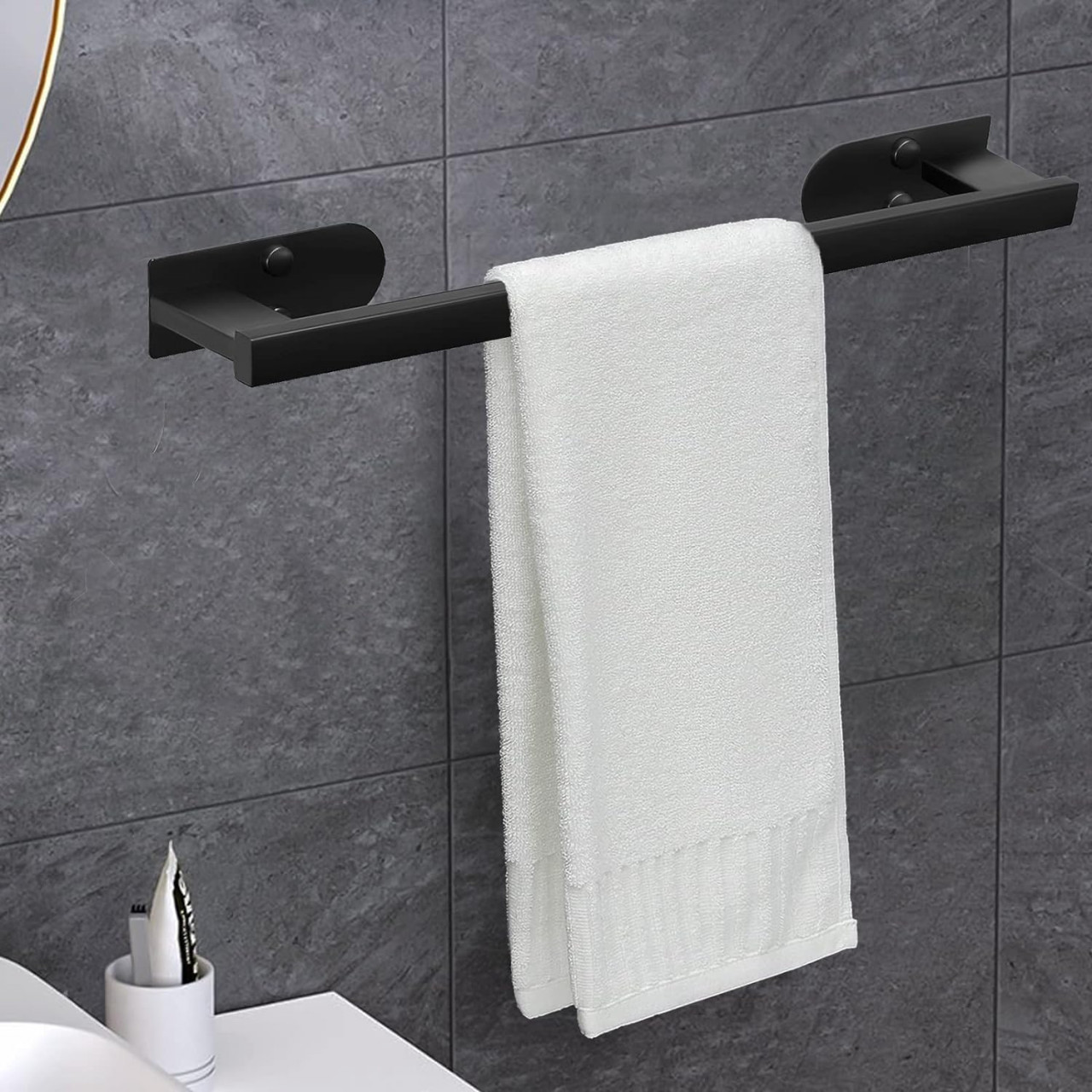 Set de 6 carlige pentru prosoape Zqmw, otel inoxidabil, negru, 4,5 x 4,5 x 2,8 cm - Chilipirul Zilei