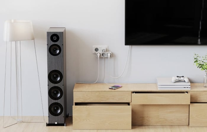 Priza Multipla Tessan TS-323-C, 3 Prize, 1 port USB-C, 2 Porturi USB ...