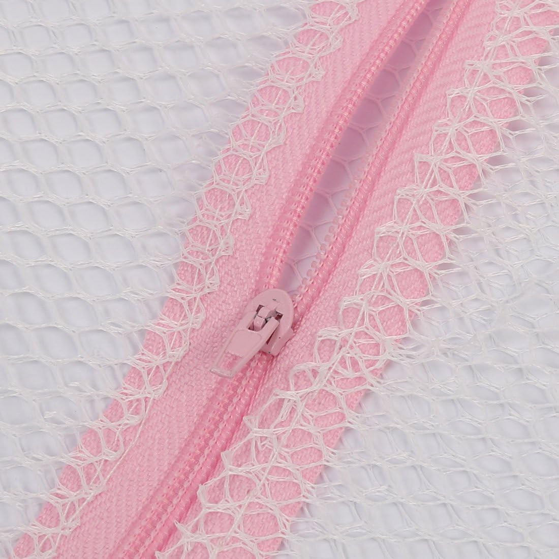 Set de 3 pungi pentru rufe cu fermoar Sourcingmap, nailon, alb/roz, 40 ...