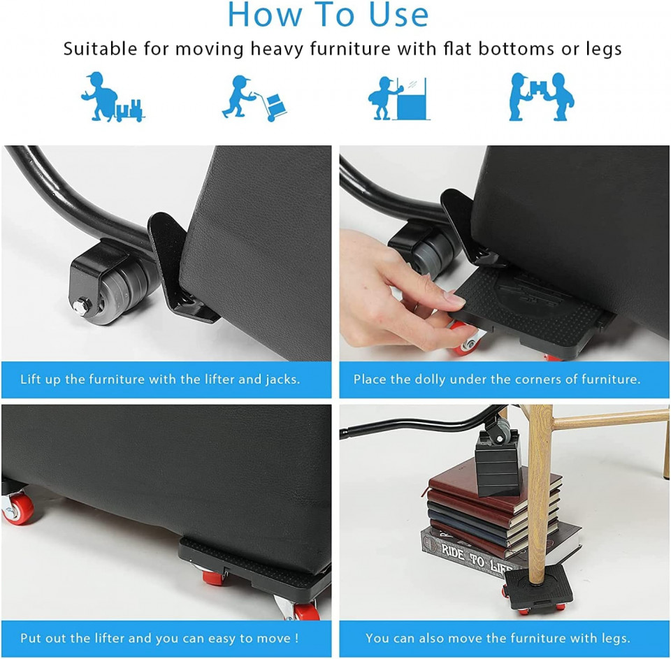 Set ridicator cu bara de extensie si 4 glisoare pentru mobilier ...