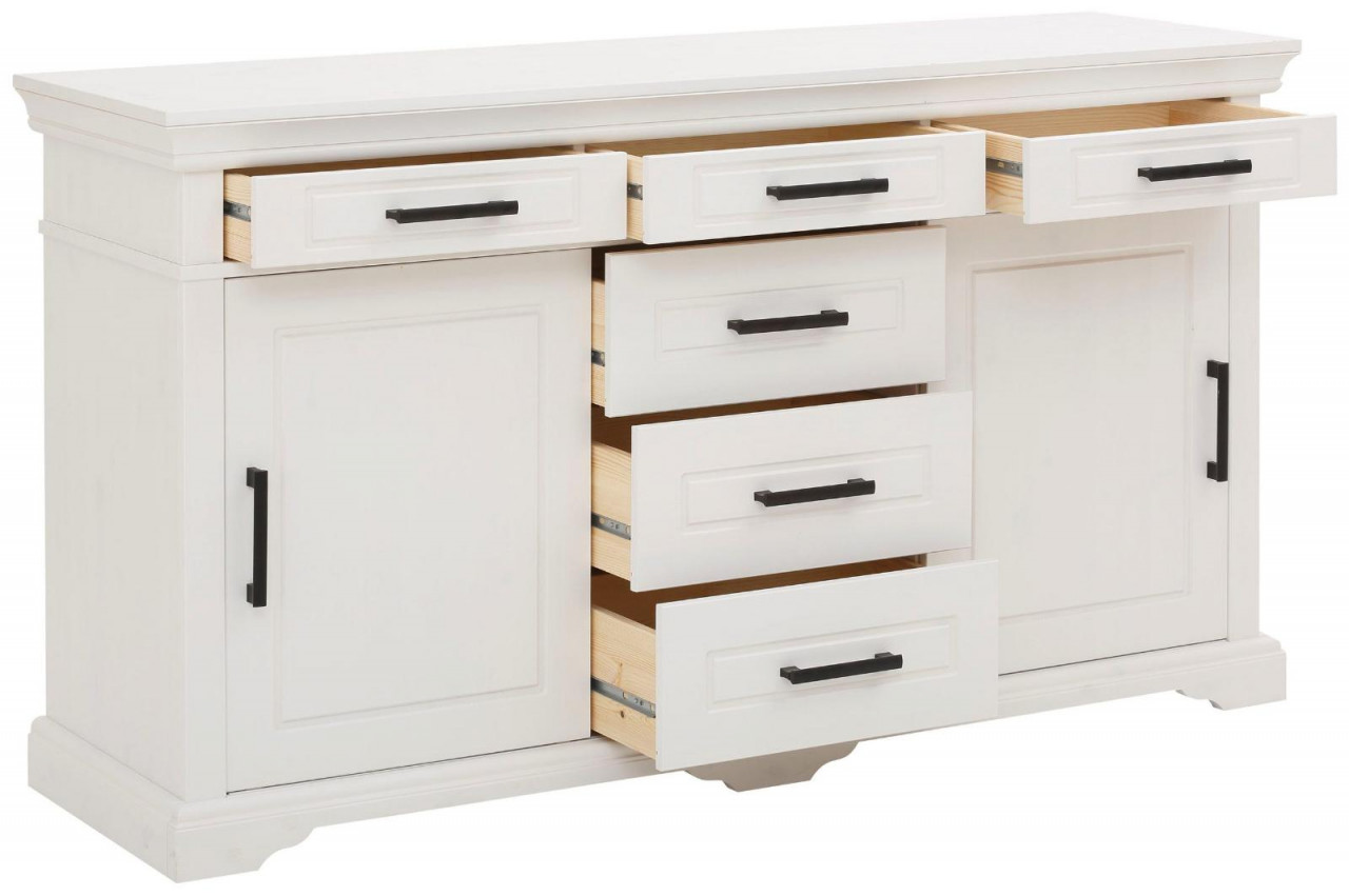 Comoda Anabel Home Affaire, lemn de pin/metal, alb, 156 x 84 x 45 cm ...