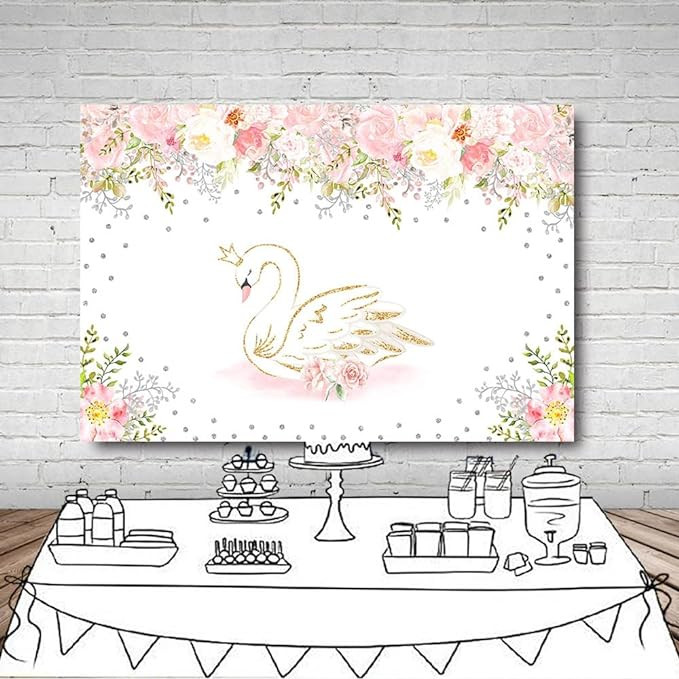 Fundal foto pentru cabina foto AIBIIN, model lebada, vinil, multicolor ...